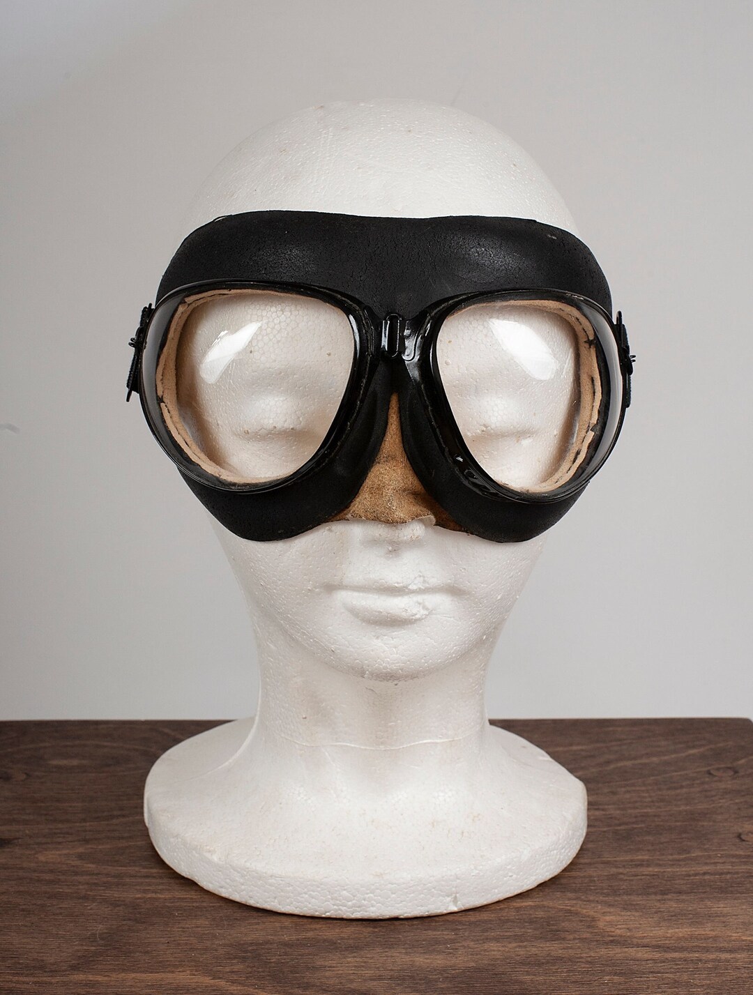 RARE Vintage Mid-century Aviator Motorcycle Bug Eye Goggles VG ...