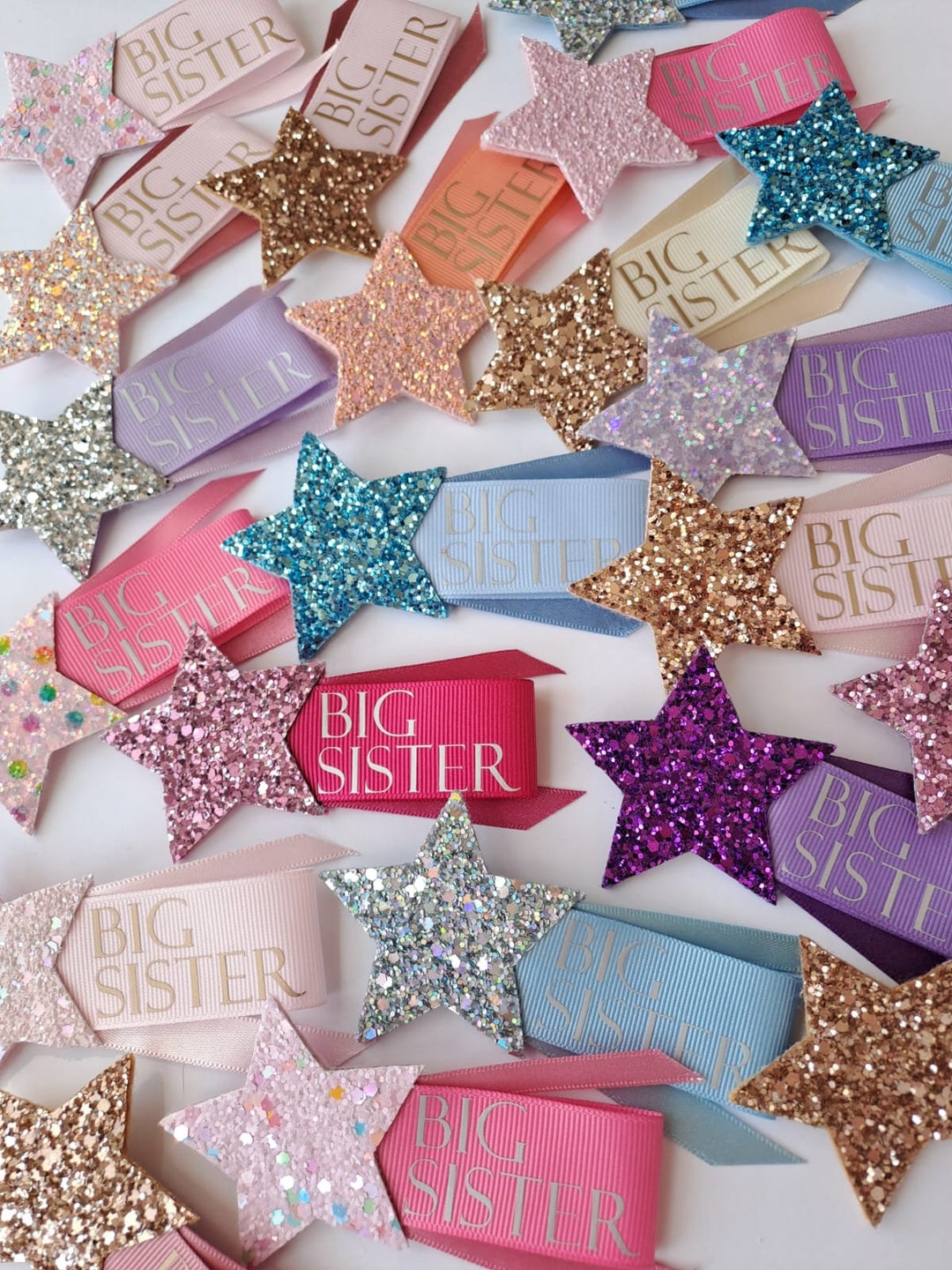 BIG SISTER Badge New Sister Badge Sibling Badge Big Cousin Glittery ...