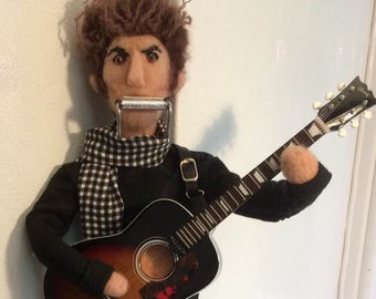 Bob Dylan Art, Paper Mache Figure, Bob Dylan Gift, Handmade Sculpture ...