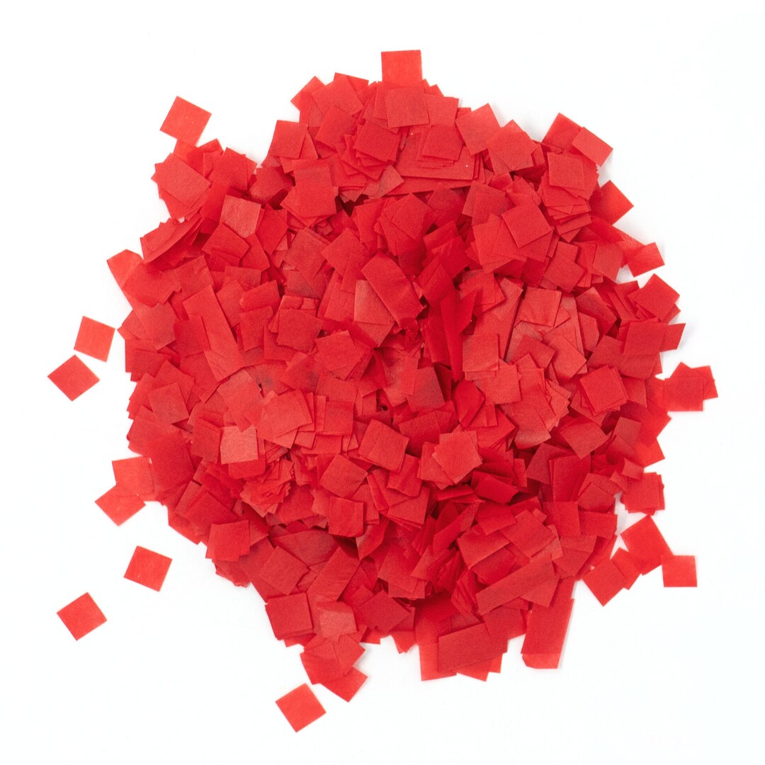 Red Tissue Paper Miniature Confetti - Pixie Squares (1lb) - Ultimate ...
