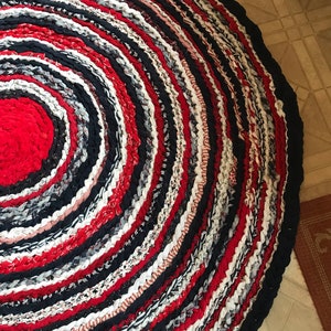 Nautical Red, White, and Blue Handmade Rag Rug - Etsy
