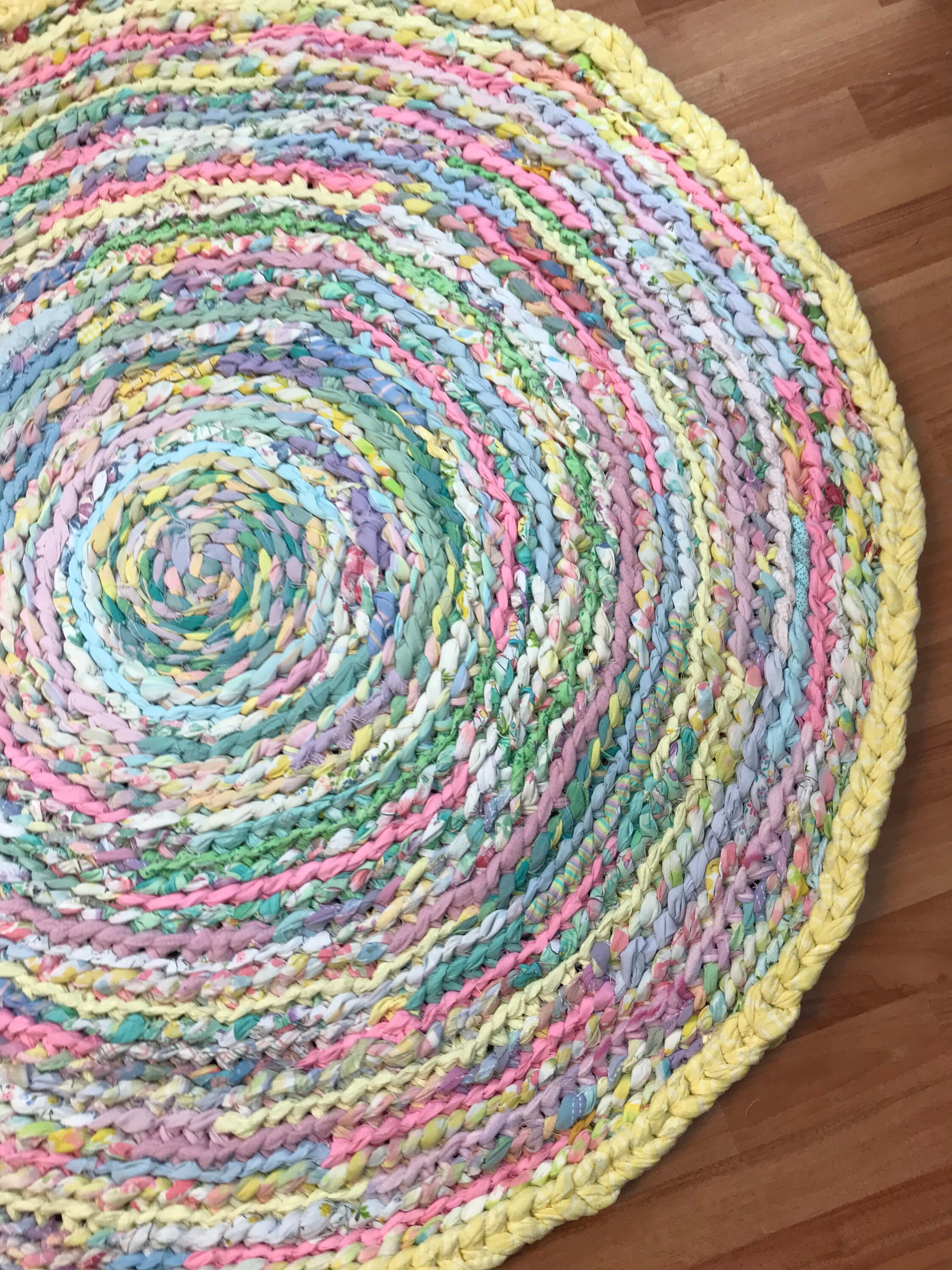 PEEPS Pastel Handmade Rag Rug - Etsy