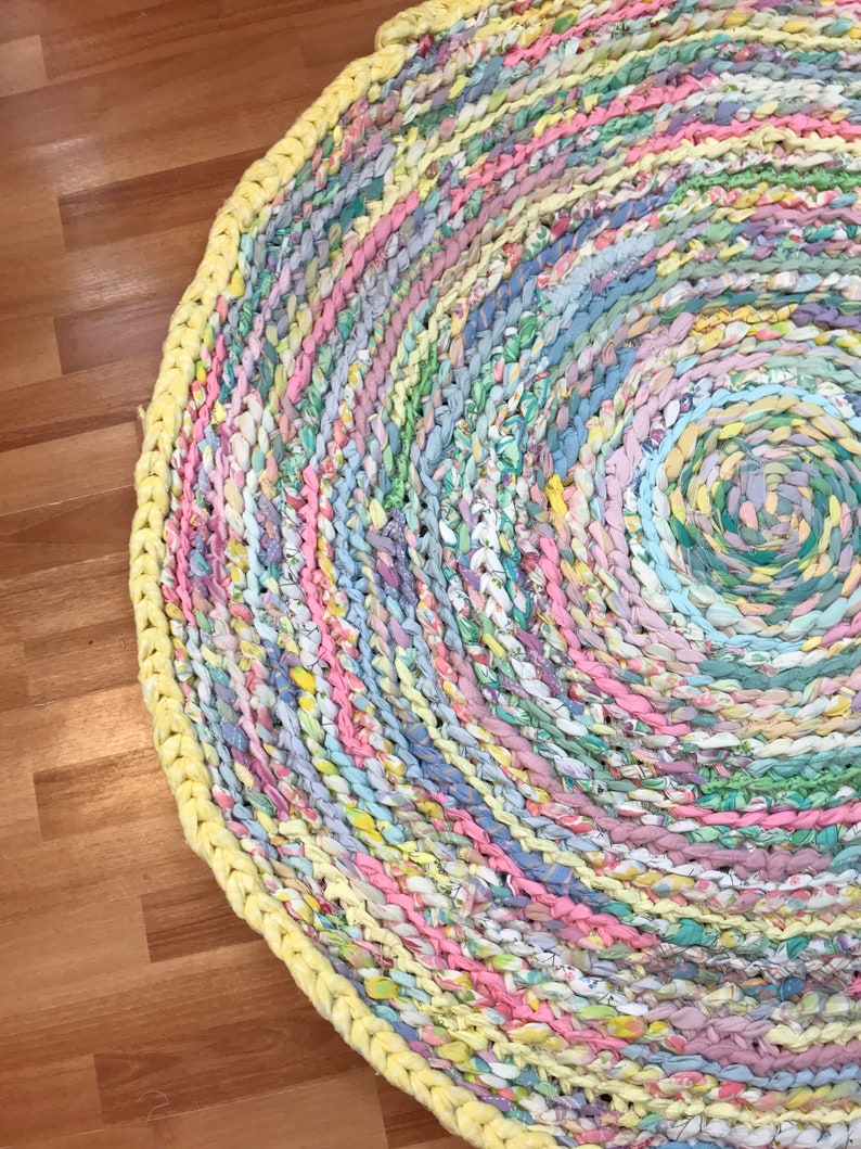 PEEPS Pastel Handmade Rag Rug - Etsy