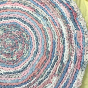Baby Blues and Pinks Handmade Rag Rug - Etsy
