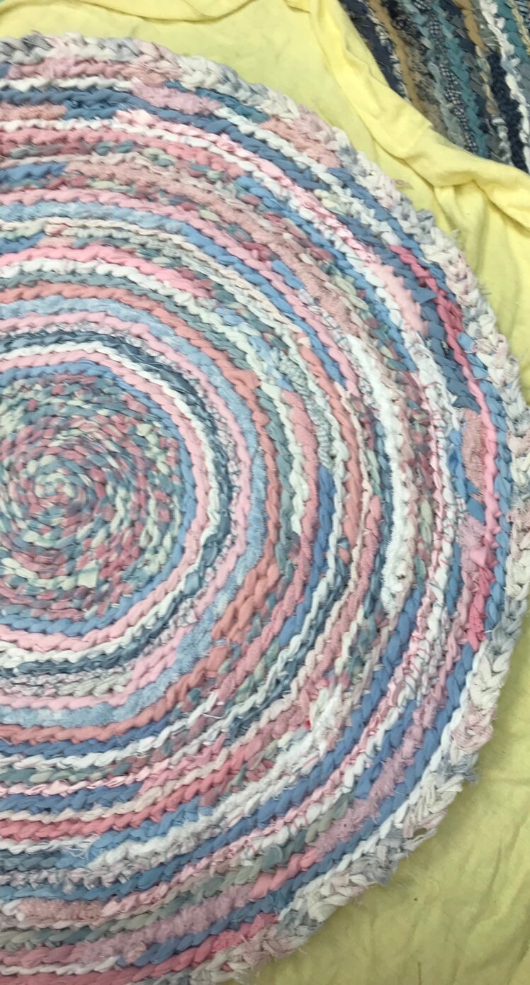 Baby Blues and Pinks Handmade Rag Rug - Etsy