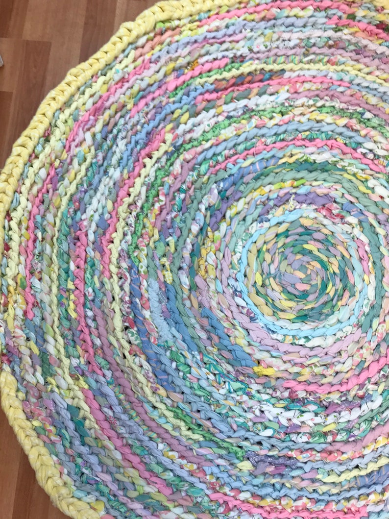 PEEPS Pastel Handmade Rag Rug - Etsy