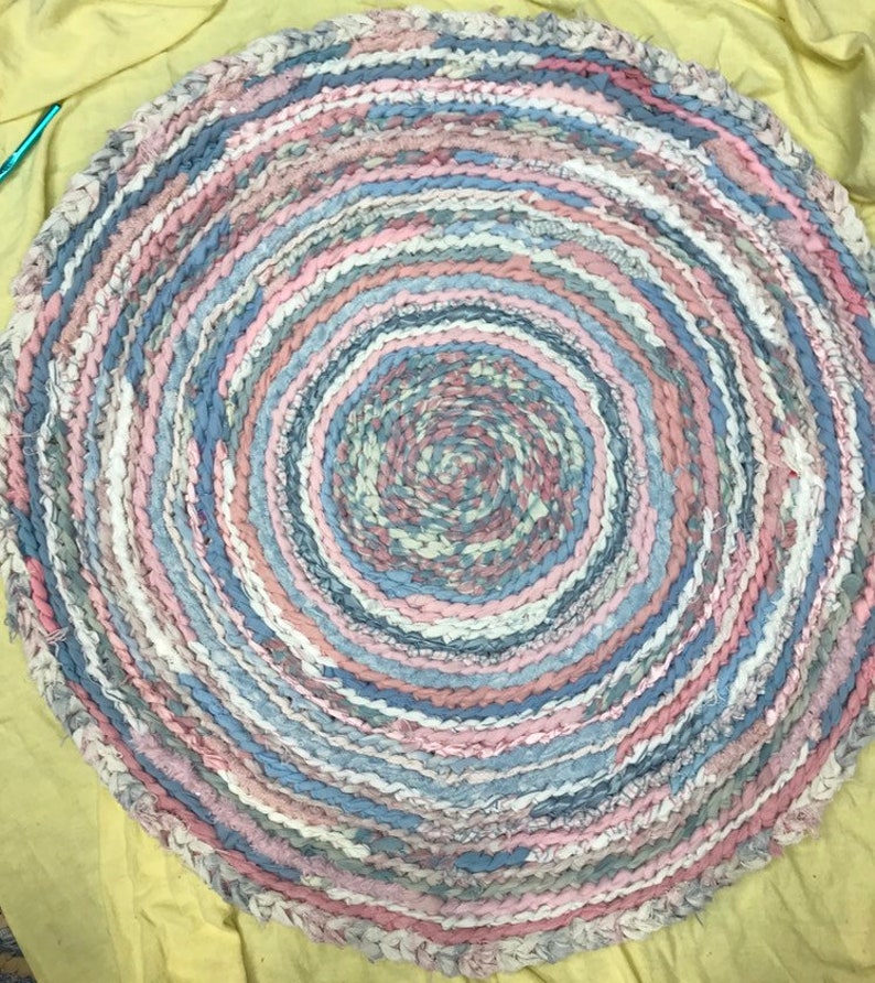 Baby Blues and Pinks Handmade Rag Rug - Etsy