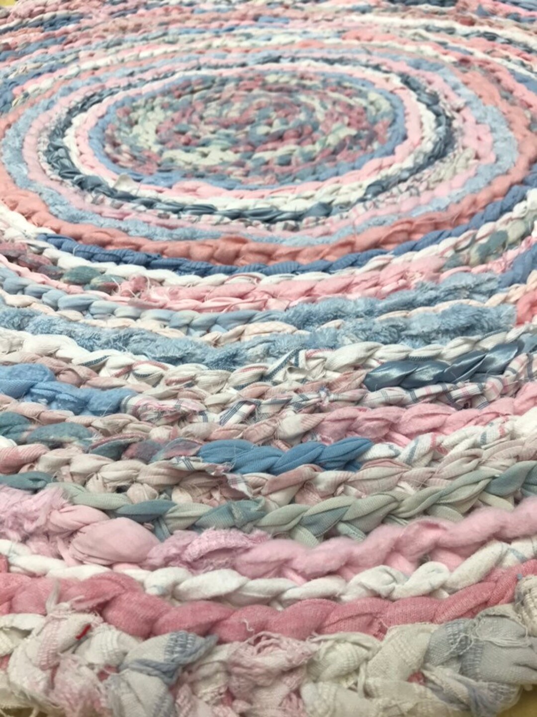 Baby Blues and Pinks Handmade Rag Rug - Etsy