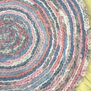 Baby Blues and Pinks Handmade Rag Rug - Etsy