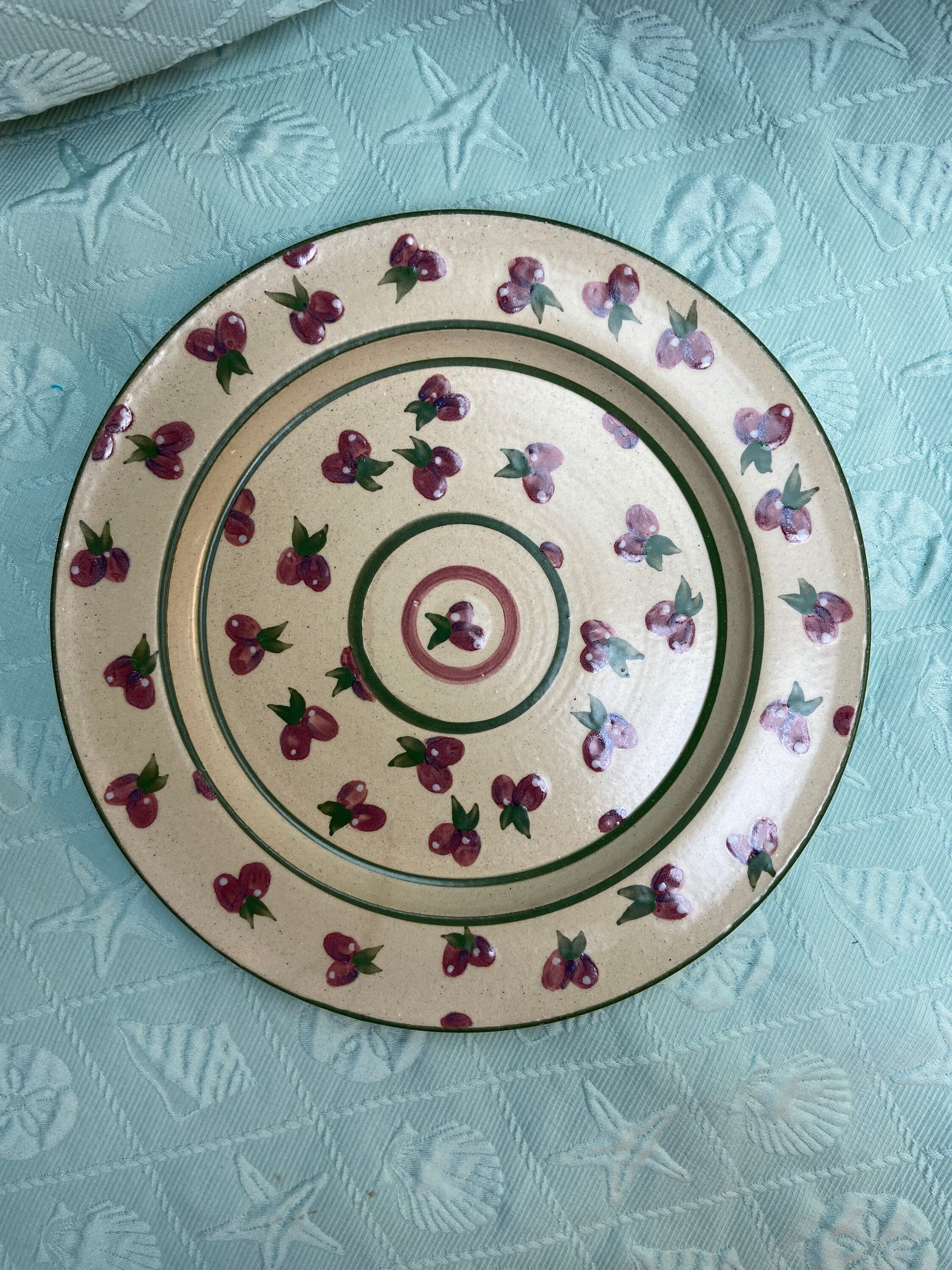Olde Cape Cod Stoneware Cherry Pattern Plate - Etsy