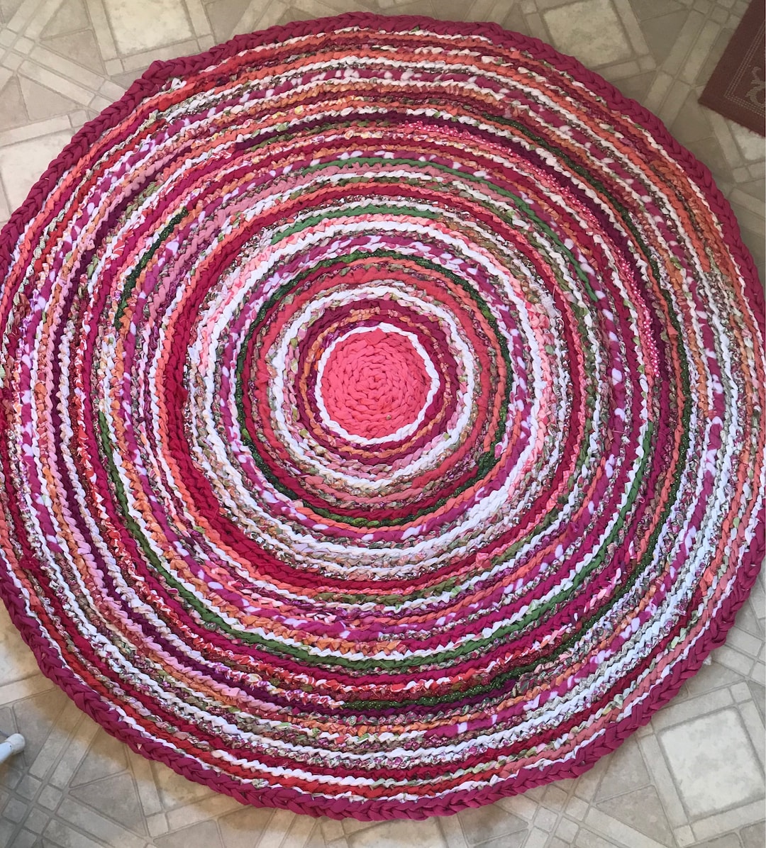 Juicy Watermelon Colors Handmade Rag Rug - Etsy