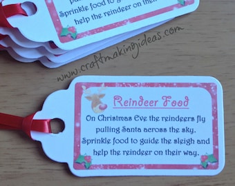 Christmas Reindeer Food / Dust Tags / Labels With Florist - Etsy