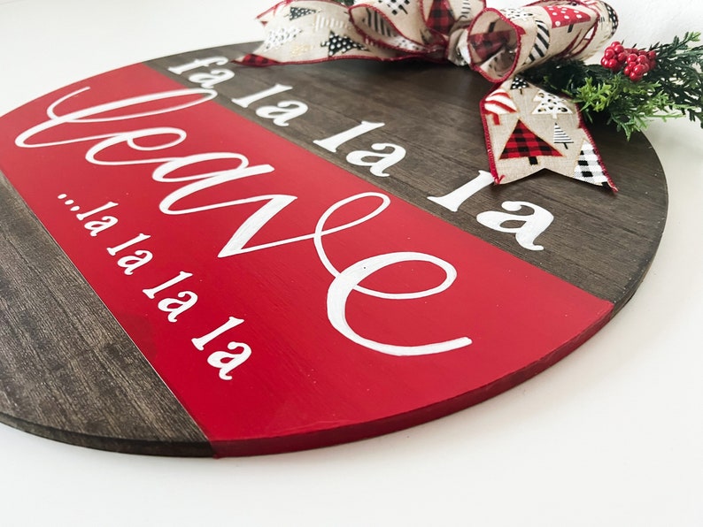 Fa La La La Leave Door Hanger for Front Door Red Leopard - Etsy