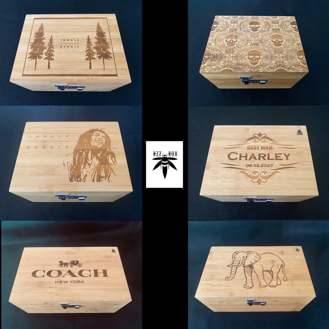 Bzz Box Stash Box With Custom Laser Engraving Rolling Tray - Etsy