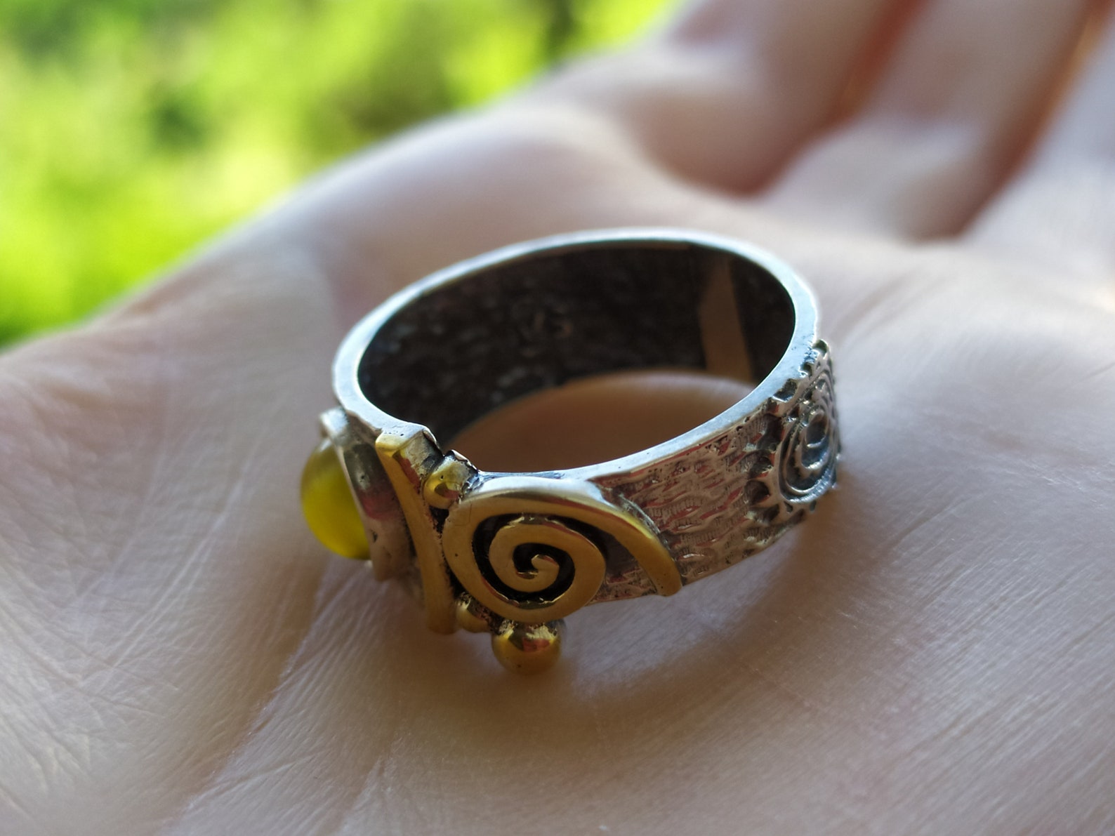 Rings Lightweight Gemstone Sterling Silver 925 Small Yellow - Etsy