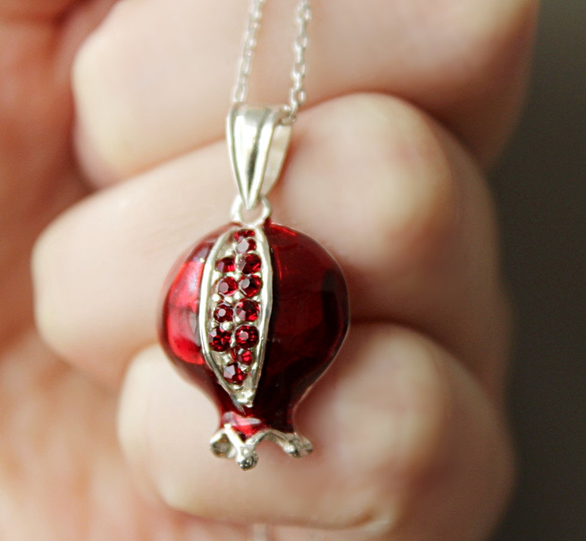 Pomegranate Pendant Wholesale Sterling Silver 925 Red - Etsy