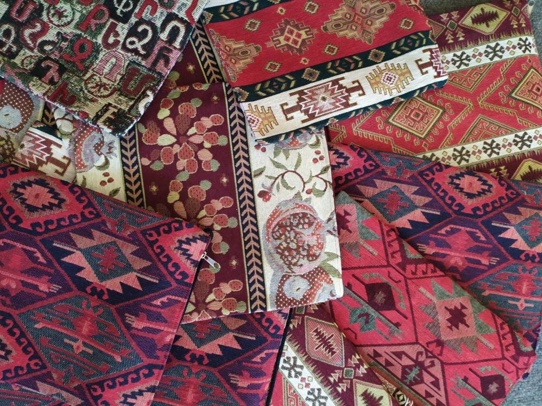 SET of 10 Random Bags Crossbody Armenian Ethnic Cotton Blend Red With ...