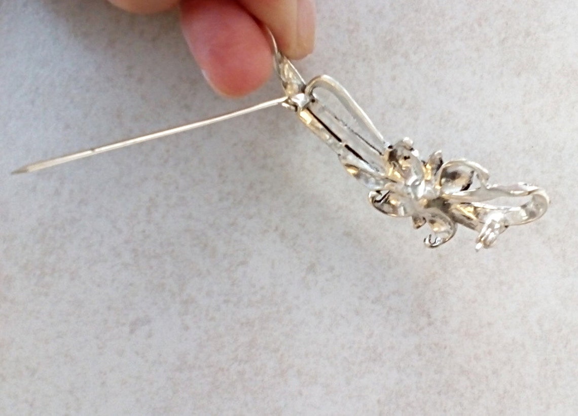 Vintage Broche Silver 925 Marcasite Broach Crystal Flower - Etsy
