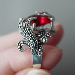 Armenian Jewelry Red Marcasite Ring Red Accessories Tudor Victorian ...