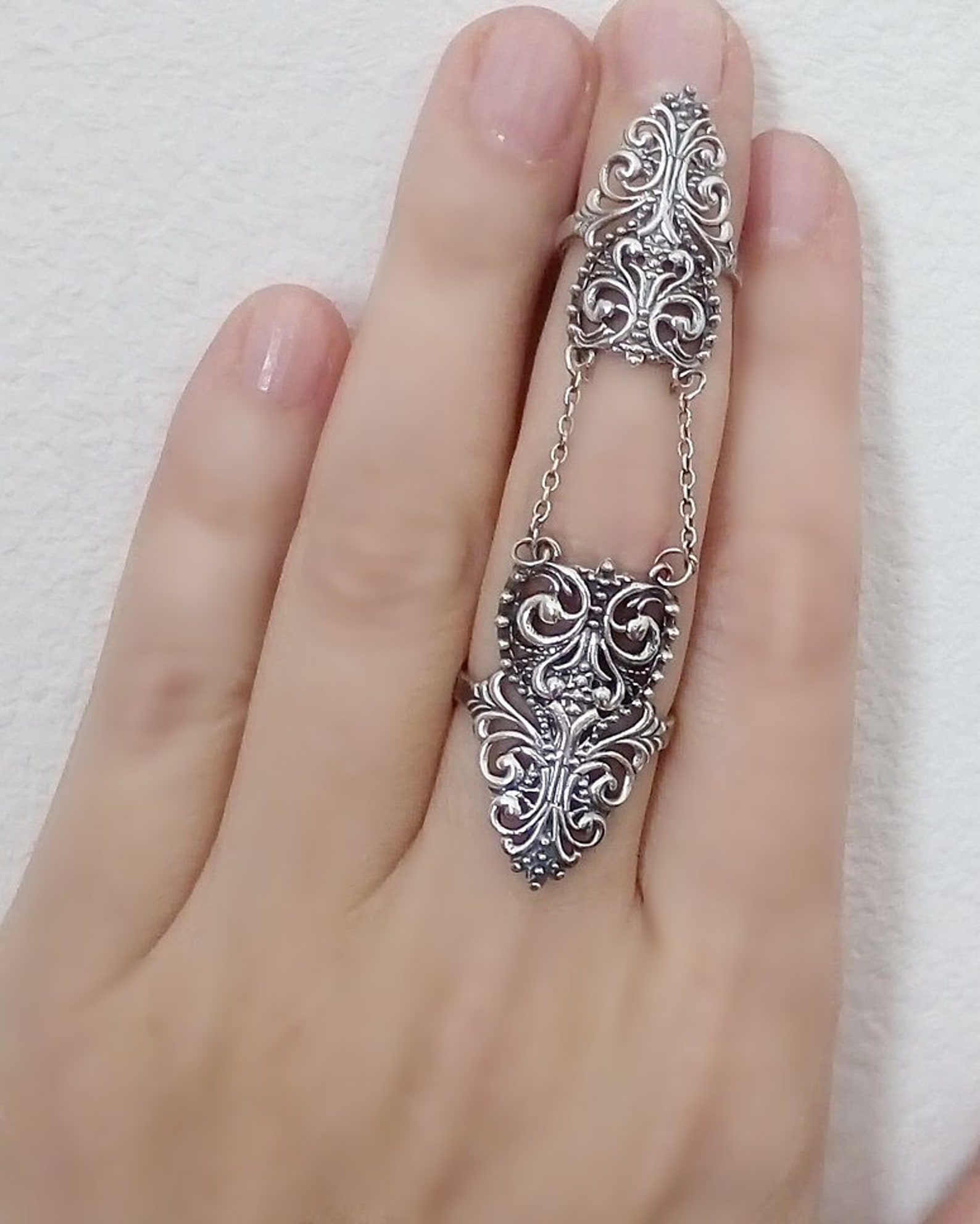 Armor Ring Sterling Silver Rings Double Armenian Armored | Etsy