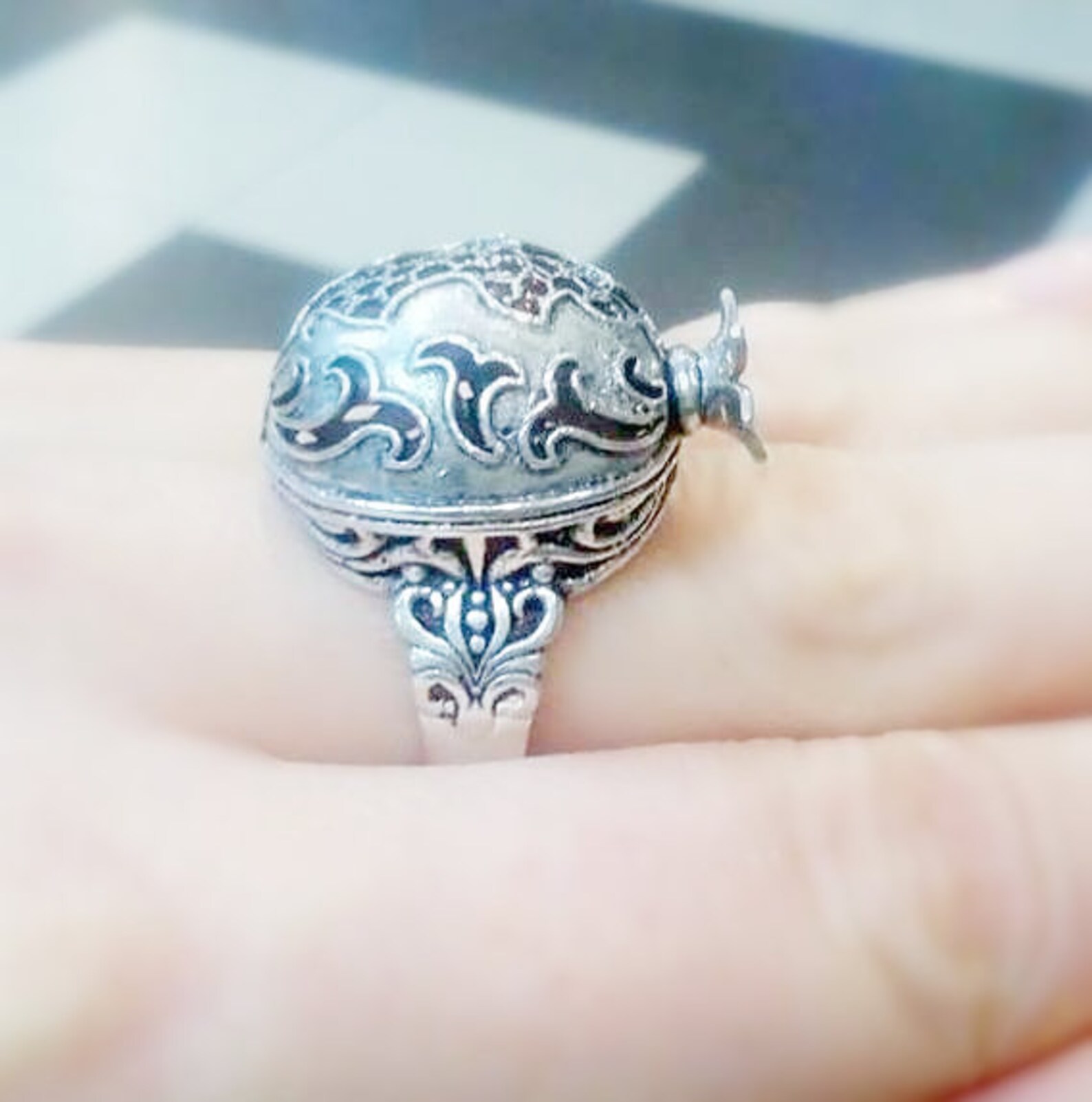 Persephone Ring Garnet Stones SILVER Pomegranate Armenian - Etsy