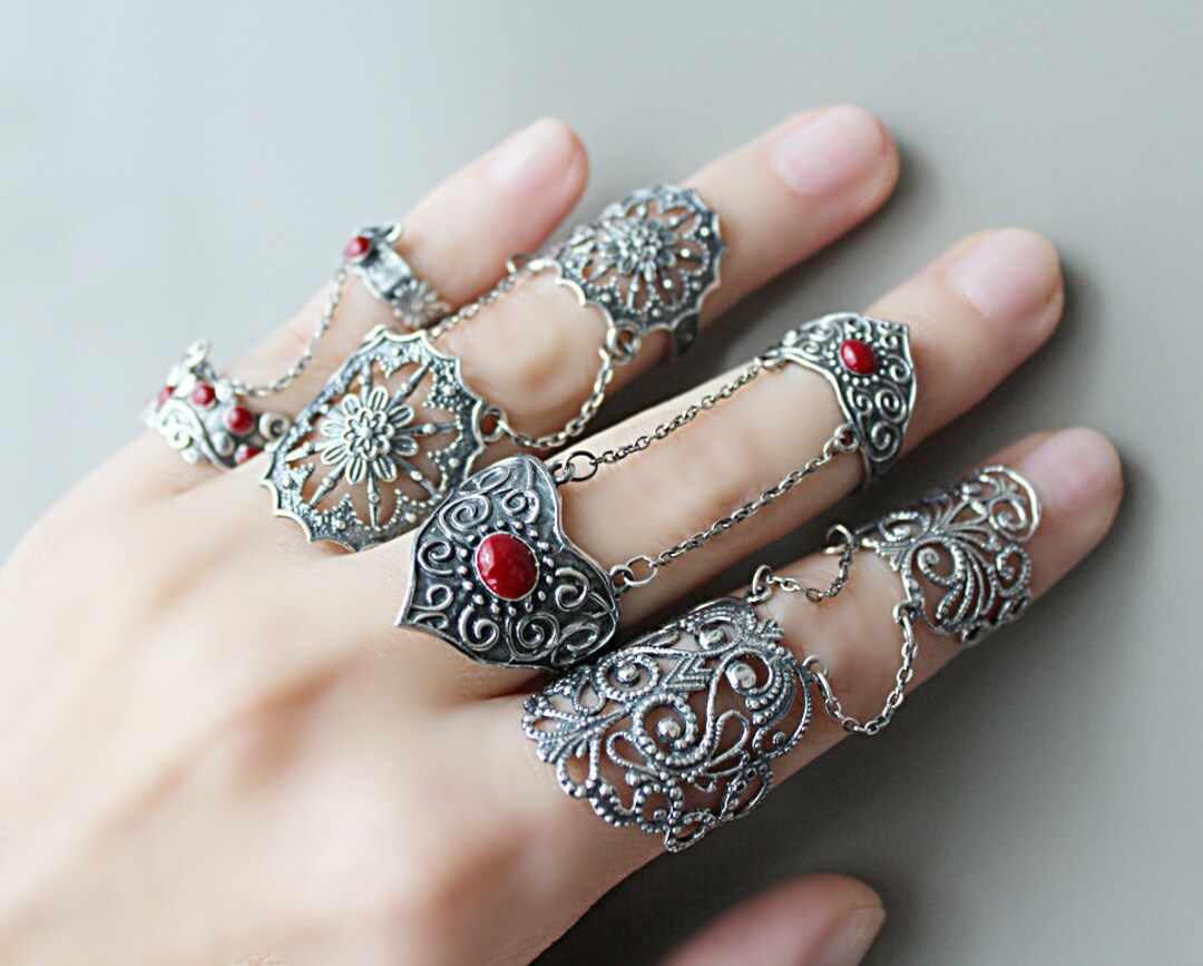 Armor Ring Sterling Silver CHOOSE Shield Ring Full Finger - Etsy UK