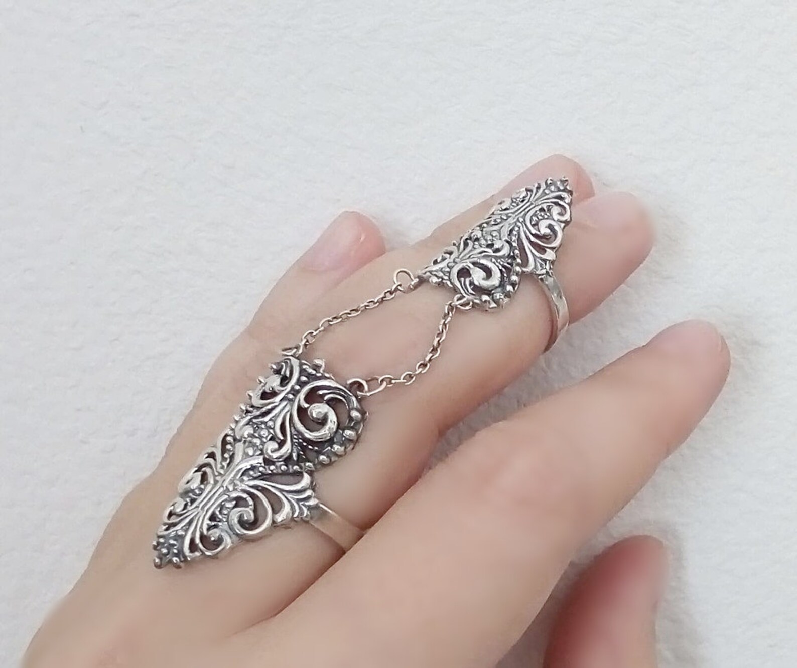 Armor Ring Sterling Silver Rings Double Armenian Armored | Etsy