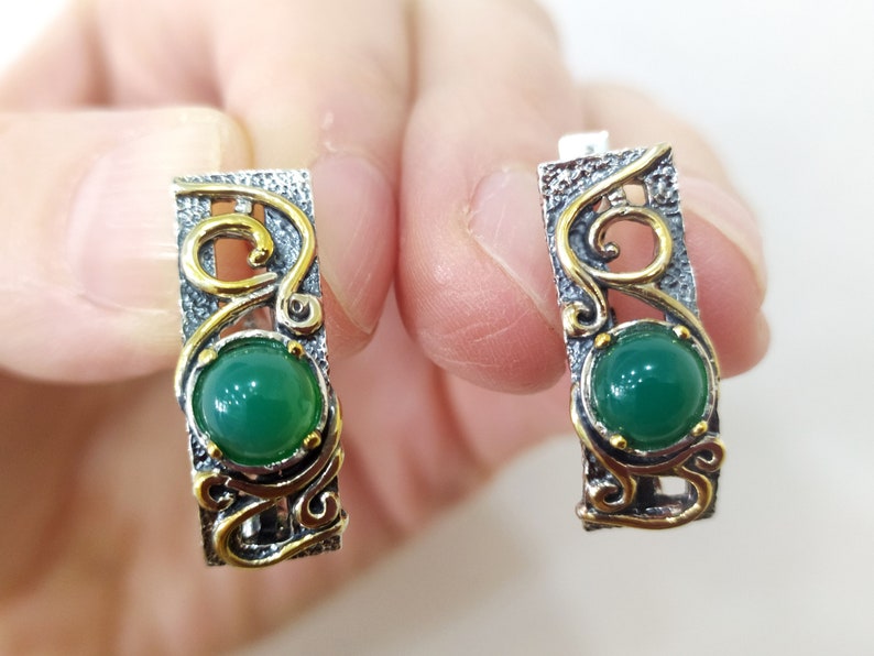 RING Sterling SILVER 925 Small Ring With Natural Green Jadeite - Etsy