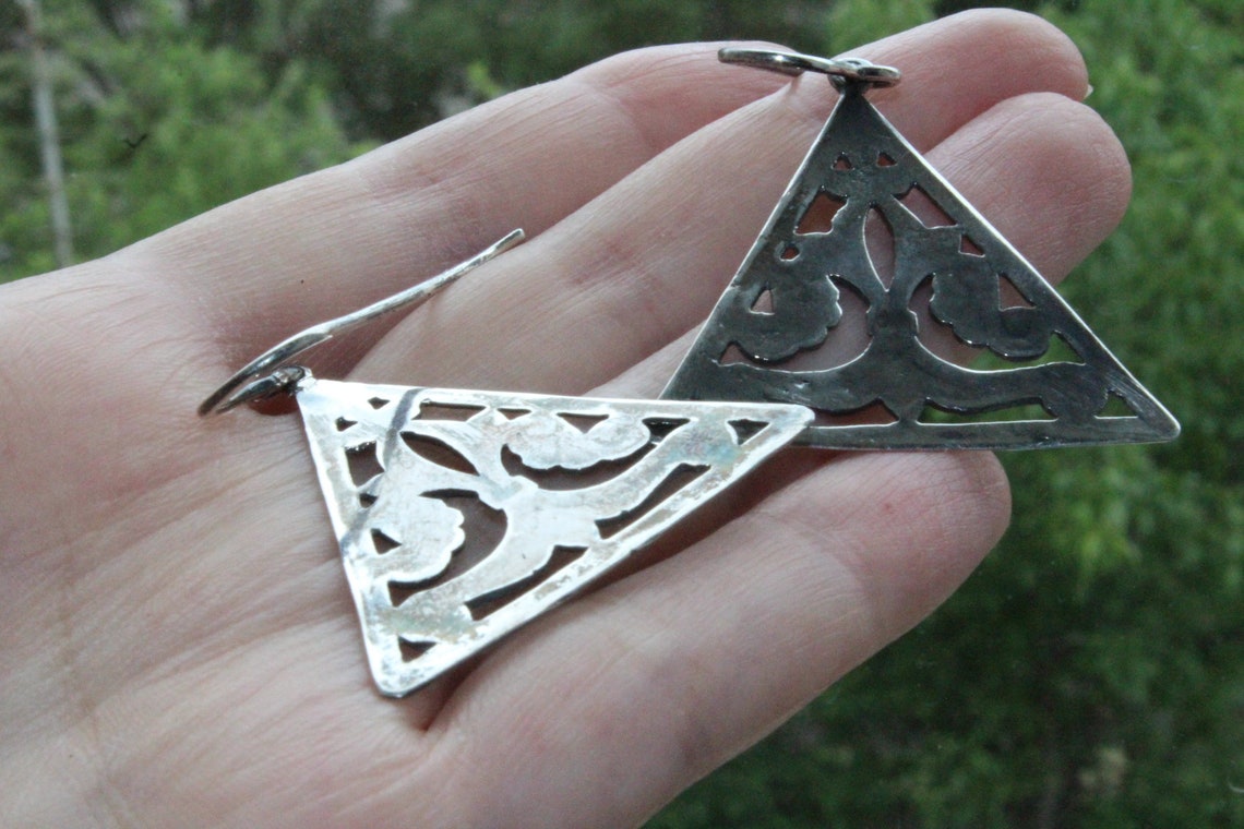 Small earrings Ear wire hooked Sterling silver 925 jewelry | Etsy