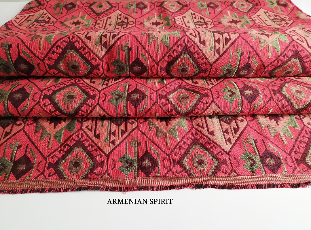 Armenian Rug Carpet 56X20 Inches Red Ethnic Cotton Blend - Etsy
