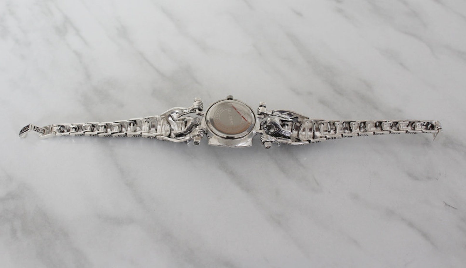 Luxury Watch Women STERLING SILVER 925 Watches Marcasite Wide - Etsy