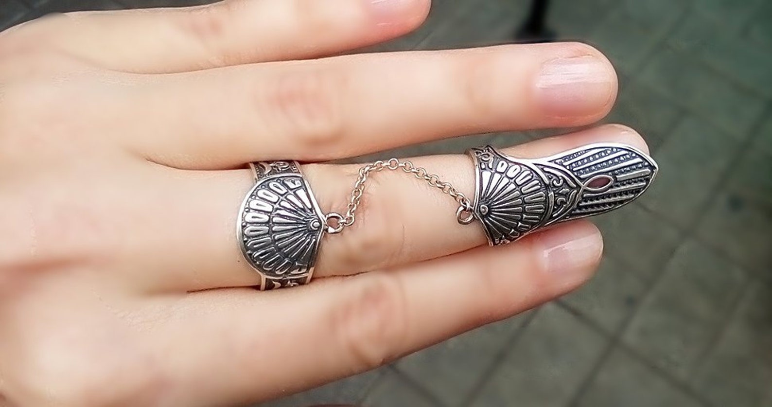 Armored Ring Sterling Silver 925 Shield Ring Full Finger Rings - Etsy