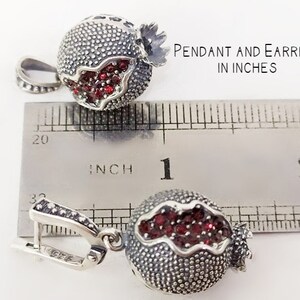 Silver Ring Pomegranate Persephone Jewelry Sterling 925 With Red Zircon ...