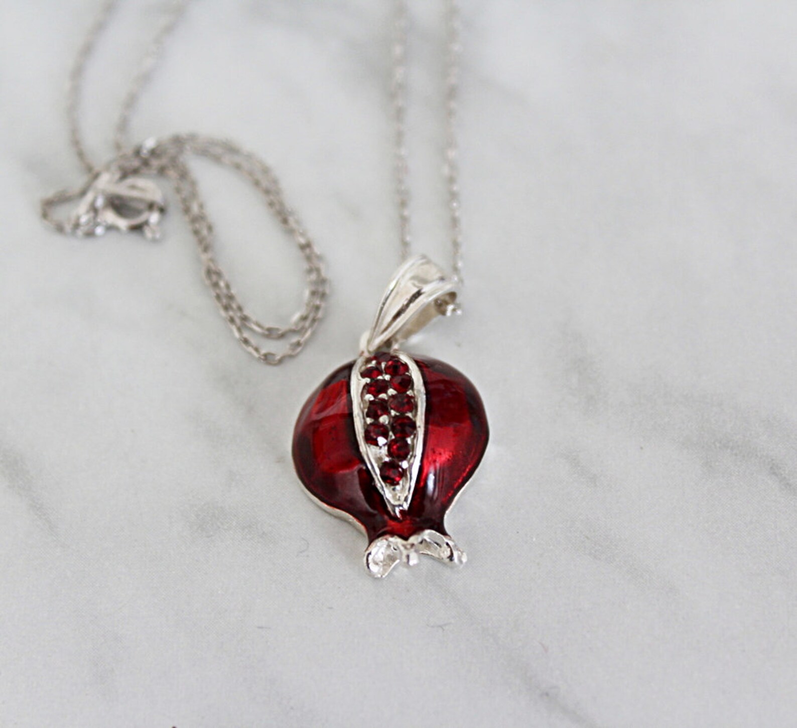 Pomegranate Pendant Wholesale Sterling Silver 925 Red - Etsy