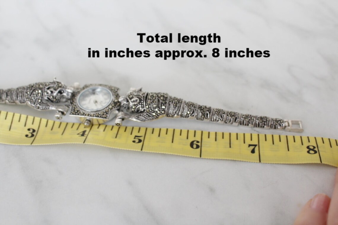Luxury Watch Women STERLING SILVER 925 Watches Marcasite Wide - Etsy