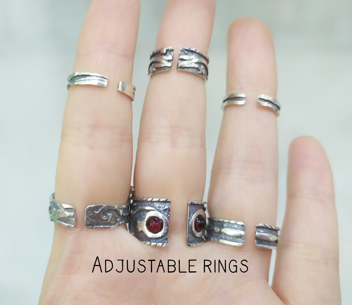 Double ring SILVER 925 Adjustable Armenian jewelry CHOOSE | Etsy