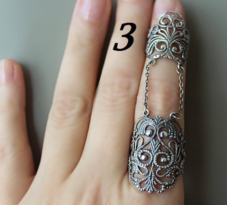 Armor ring Sterling silver CHOOSE Shield ring full finger | Etsy