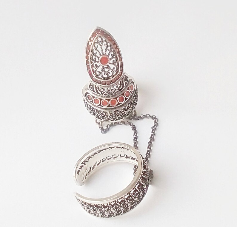 Armor Ring White Stones Shield Rings Armored Full Finger - Etsy