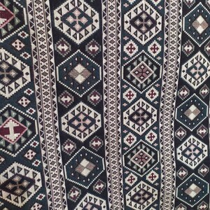Armenian Table Runner Carpet Dark Green and Creamy Vintage Style Cotton ...