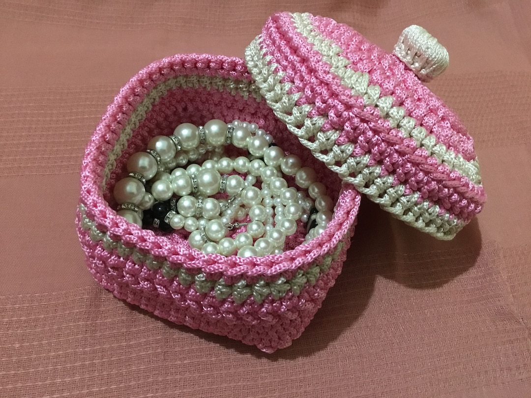 Crochet Pattern Luxury Jewelry Box, Crochet Patterns Cube Box, Crochet ...