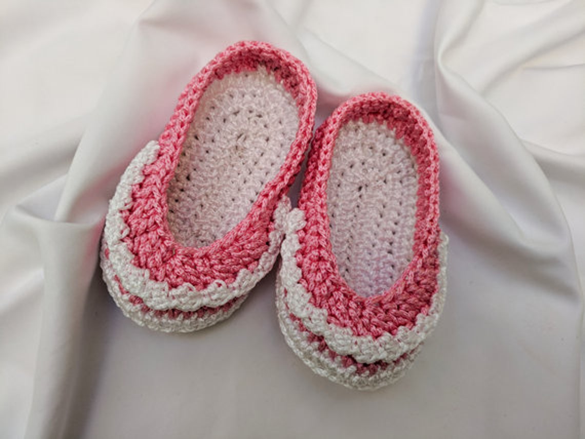 Crochet Pattern, Crochet Baby Slipper Pattern, Girls Crocheted Shoe ...