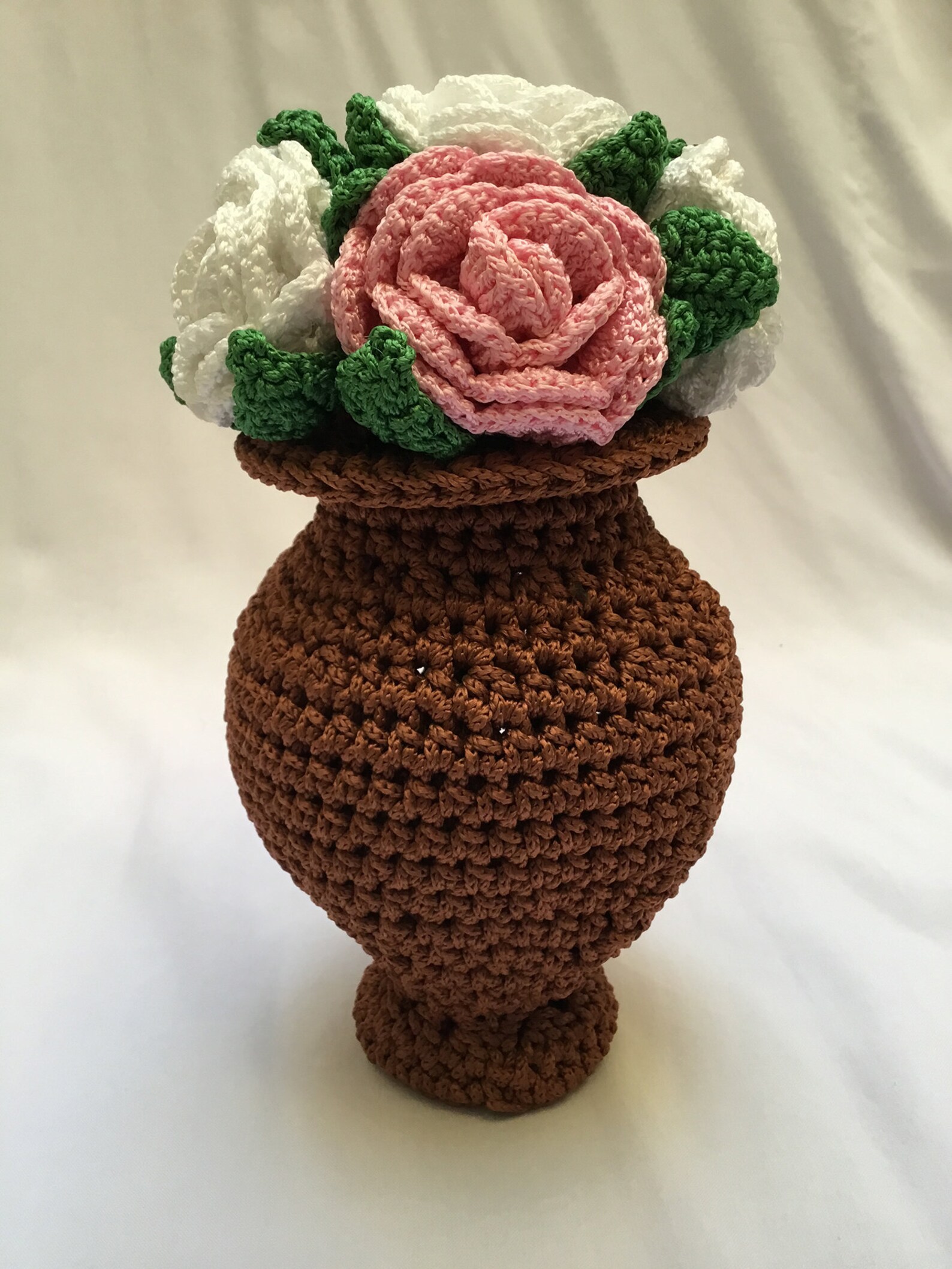 Crochet Pattern for a Vase With Bouquet of Flowers, New Home Gift ...