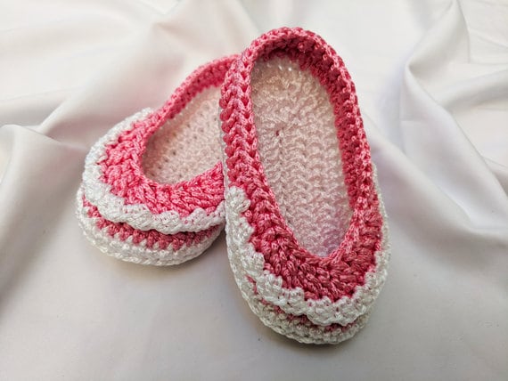 Crochet Pattern, Crochet Baby Slipper Pattern, Girls Crocheted Shoe ...