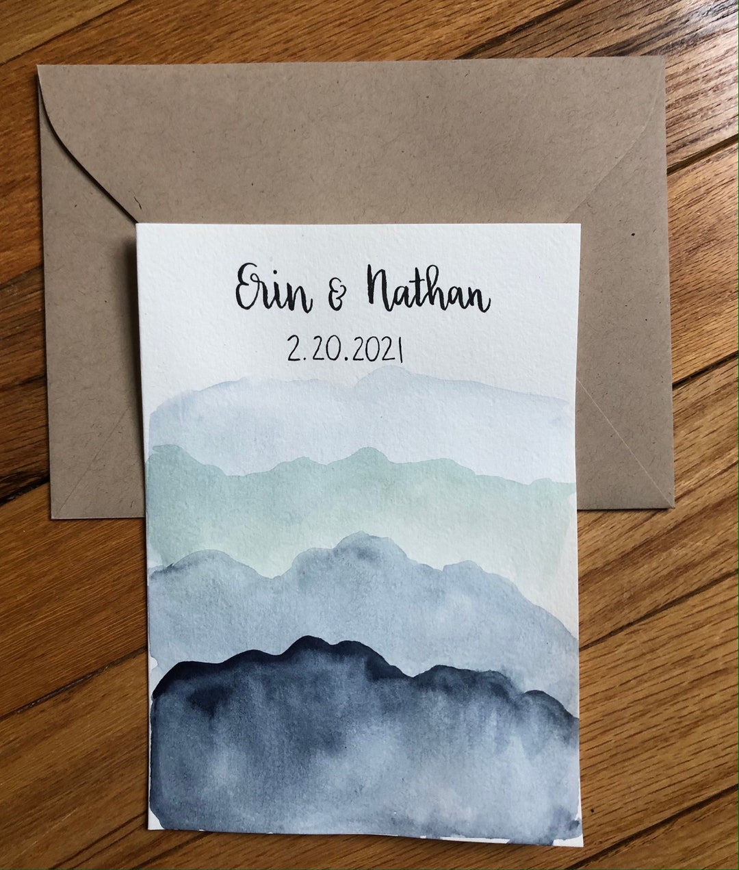Mountain Wedding Card / Custom, Personalized Wedding Card / Outdoor ...