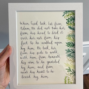 Adam and Eve Poem, Hand Lettered, Fr Mike Schmitz, When God Took Eve ...