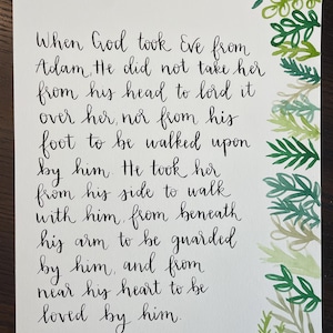 Adam and Eve Poem, Hand Lettered, Fr Mike Schmitz, When God Took Eve ...