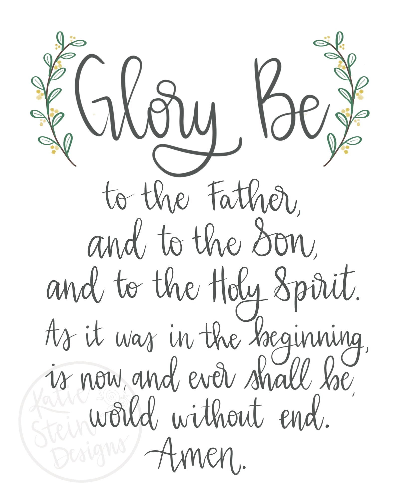 The Glory Be Prayer / Digital Instant Download / Printable - Etsy España