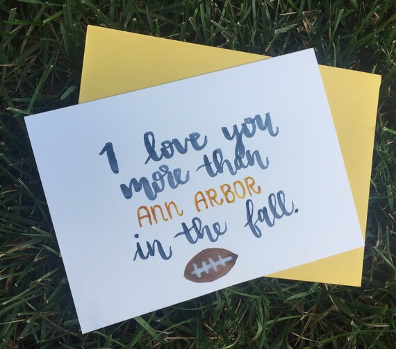 Uofm Card / Ann Arbor Michigan / University of Michigan Card / - Etsy
