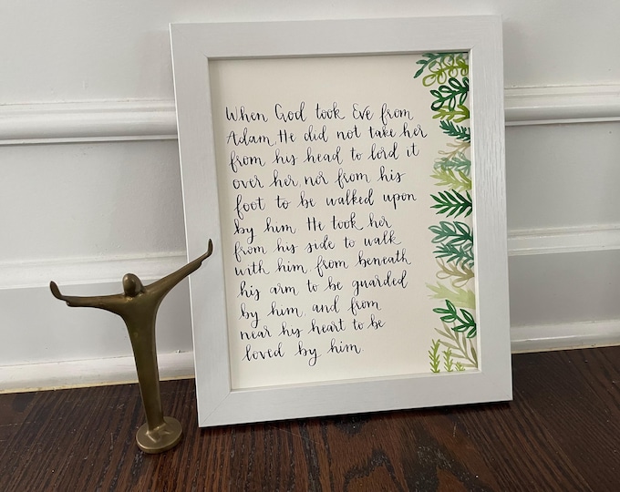 Adam and Eve Poem, Hand Lettered, Fr Mike Schmitz, When God Took Eve ...