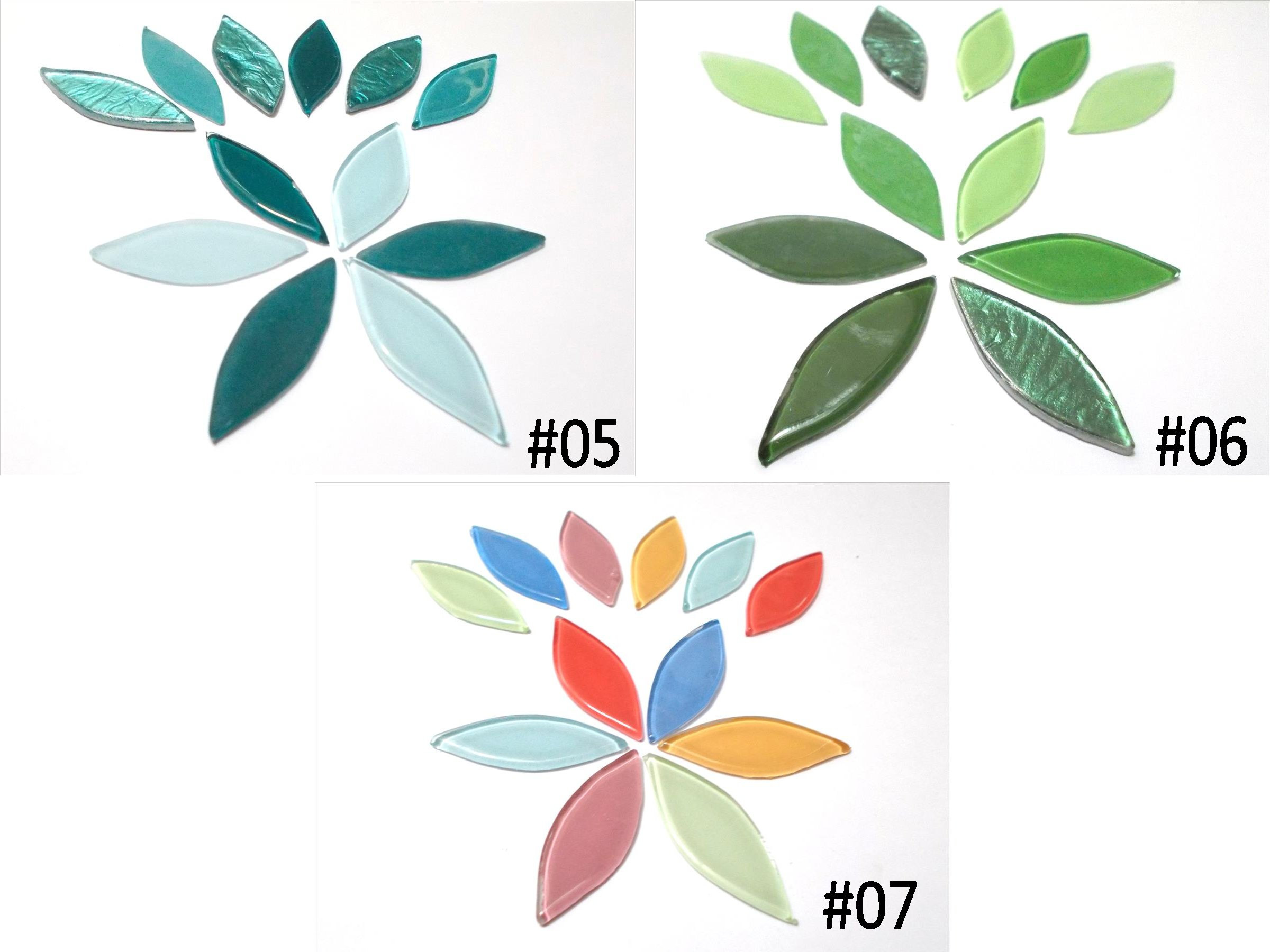 12 Pack Glass fused Petals Multi listing 11 colours | Etsy